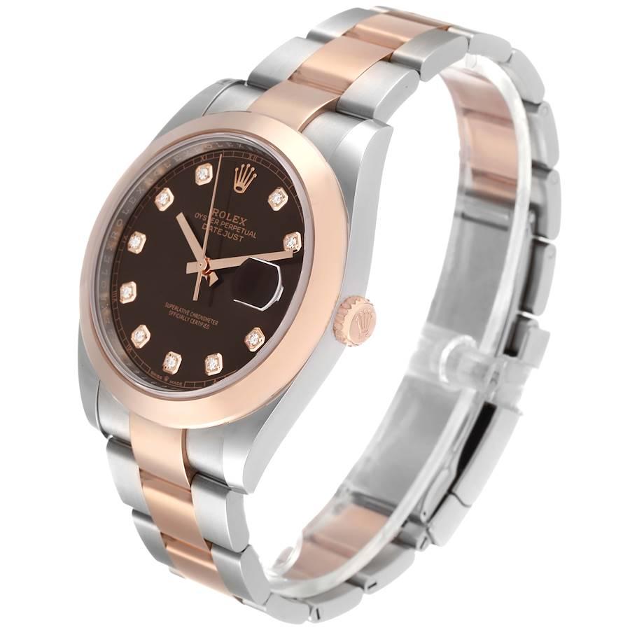 Rolex Datejust 41 Steel Rose Gold Diamond Dial Mens Watch 126301 Unworn ...