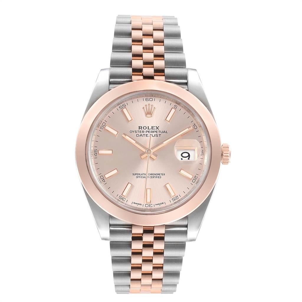 Rolex Datejust 41 Steel Rose Gold Sundust Dial Men’s Watch 126301 Box ...