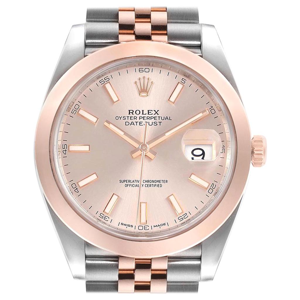Rolex Datejust 41 Steel Rose Gold Sundust Dial Men’s Watch 126301 Box ...