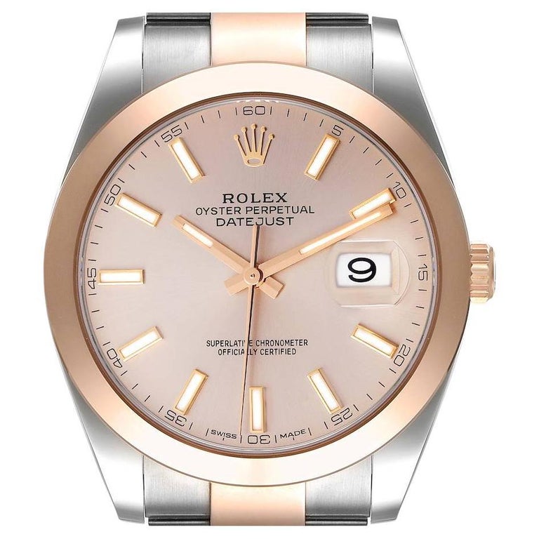 Rolex Datejust 41 Steel Rose Gold Sundust Dial Mens Watch 126301 Box ...