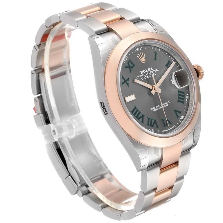 Rolex Datejust 41 Steel Rose Gold Wimbledon Dial Mens Watch 126301 ...