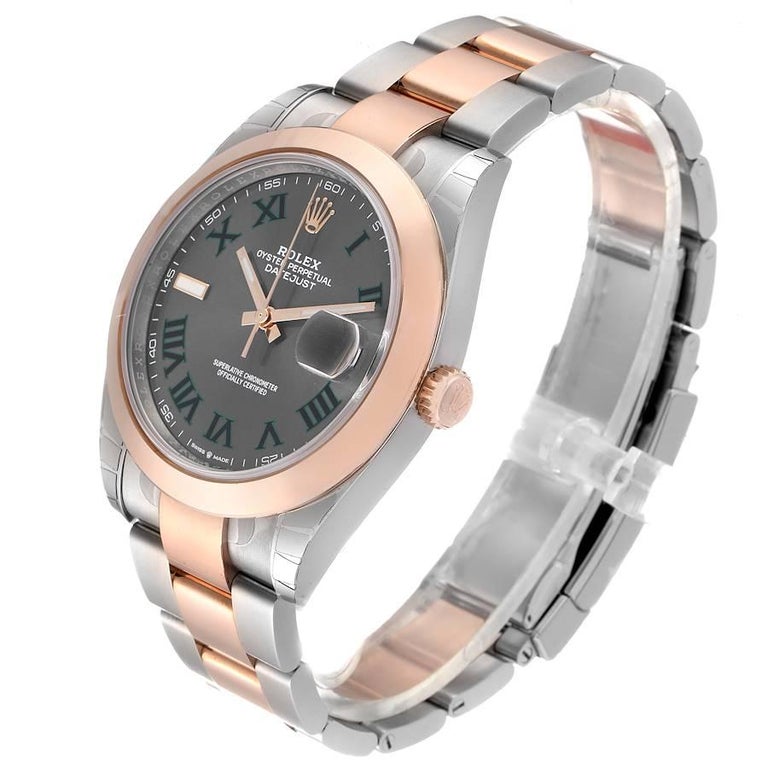 Rolex Datejust 41 Steel Rose Gold Wimbledon Dial Mens Watch 126301 ...