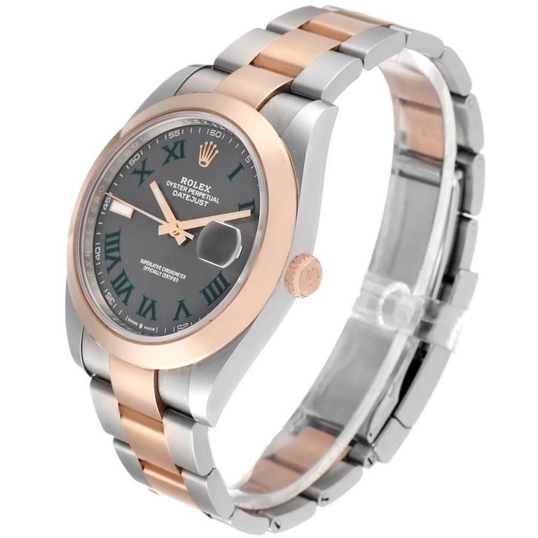 Rolex Datejust 41 Steel Rose Gold Wimbledon Dial Mens Watch 126301 ...
