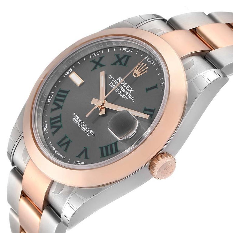 Rolex Datejust 41 Steel Rose Gold Wimbledon Dial Mens Watch 126301 ...