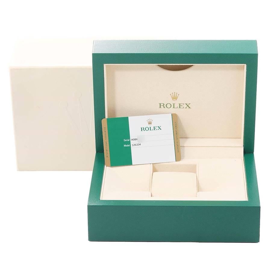 Rolex Datejust 41 Steel White Gold Blue Dial Mens Watch 126334 Box Card ...