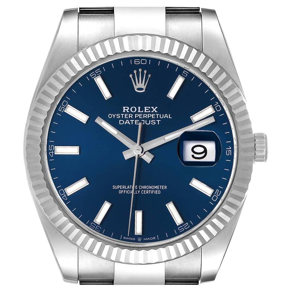 Rolex Datejust 41 Steel White Gold Diamond Mens Watch 126334 Box Card ...