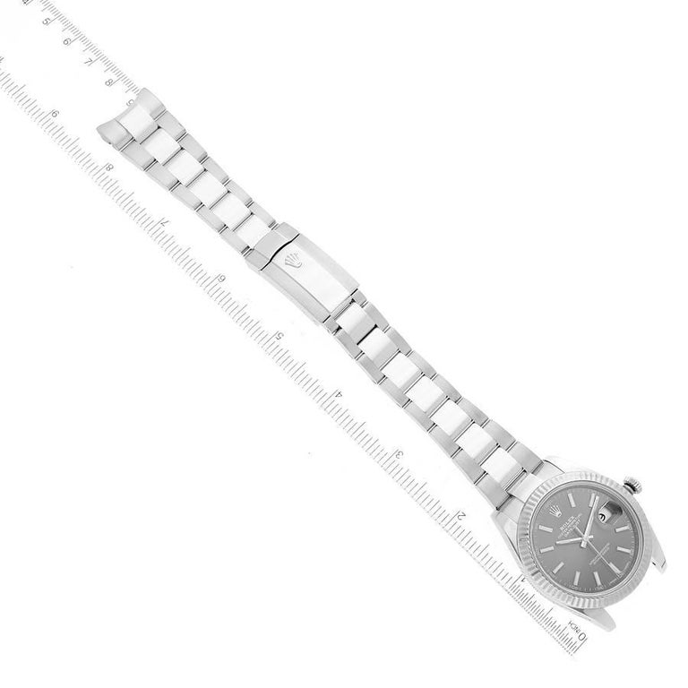 Rolex Datejust 41 Steel White Gold Rhodium Dial Mens Watch 126334 at ...