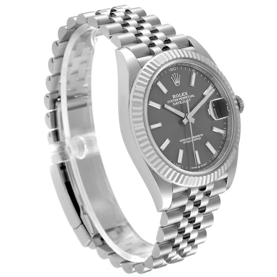 Rolex Datejust 41 Steel White Gold Slate Dial Mens Watch 126334 Box ...