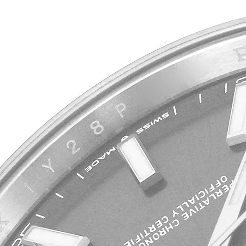 Rolex Datejust 41 Steel White Gold Slate Dial Mens Watch 126334 Box ...