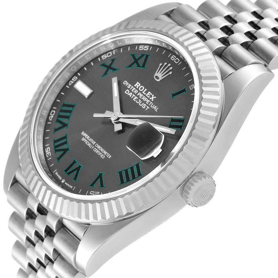 Rolex Datejust 41 Steel White Gold Wimbledon Dial Mens Watch 126334 For ...
