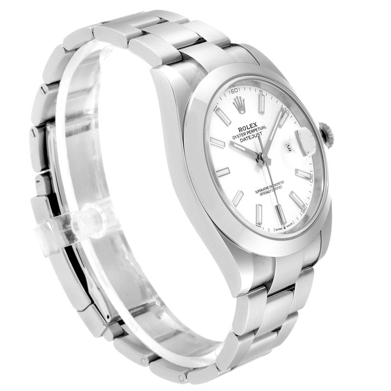 Rolex Datejust 41 White Dial Steel Men's Watch 126300 Box Papers For ...