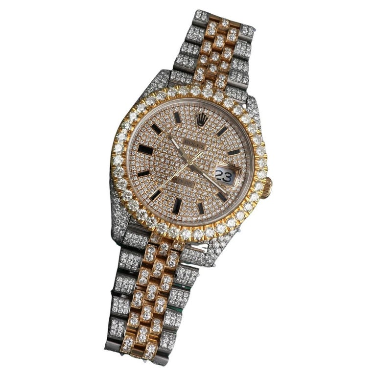 Rolex Datejust 41mm 126303 Custom Diamond Yellow Gold and Stainless ...
