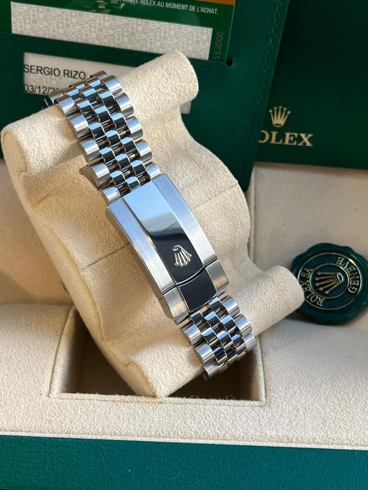Rolex DateJust Azzurro Blue Roman Dial Fluted Bezel Jubilee Watch ...