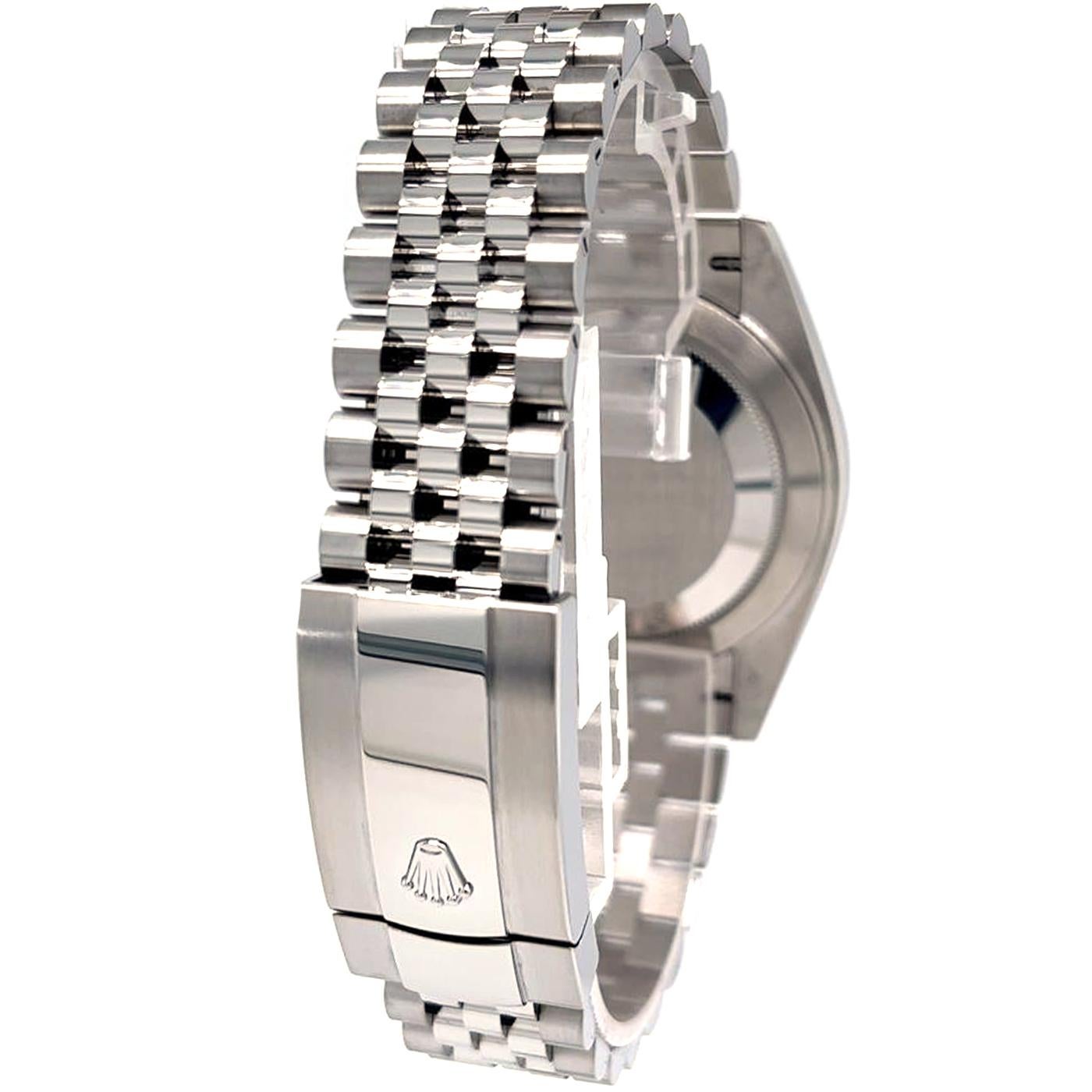 Rolex DateJust Azzurro Blue Roman Dial Fluted Bezel Jubilee Watch ...