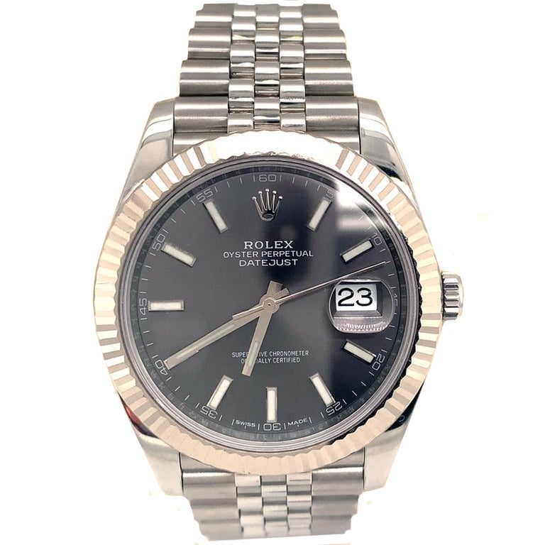 Rolex Datejust Rhodium Stick Oyster Jubilee Bracelet Automatic Watch ...