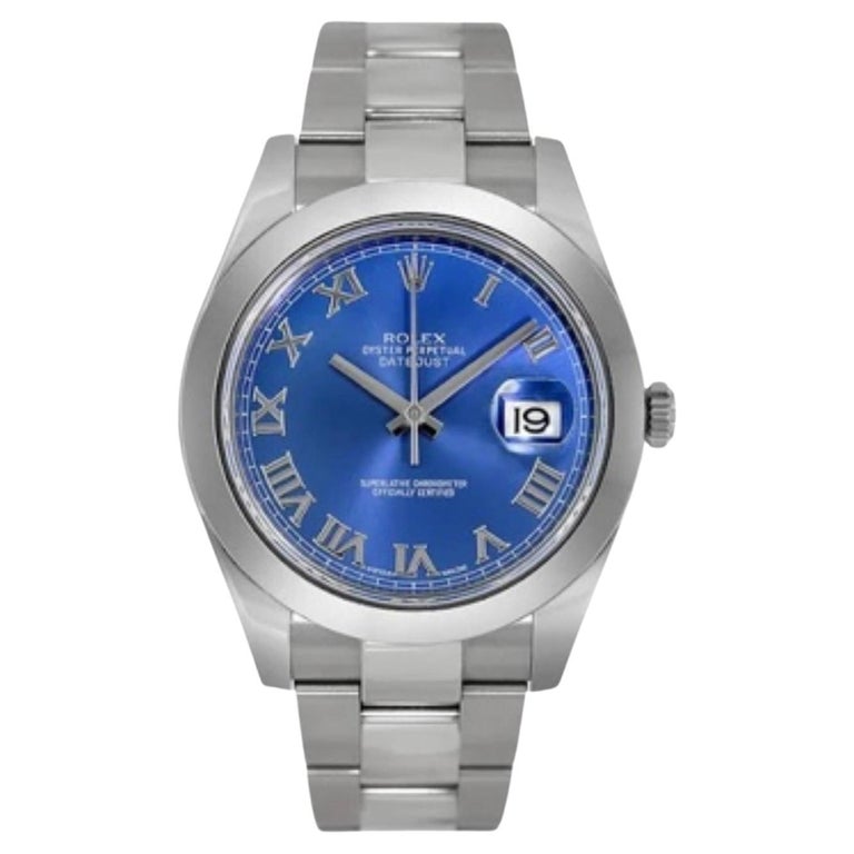 Rolex Datejust 41mm Watch, Oyster, Steel, Blue Roman Dial, 116300 For ...