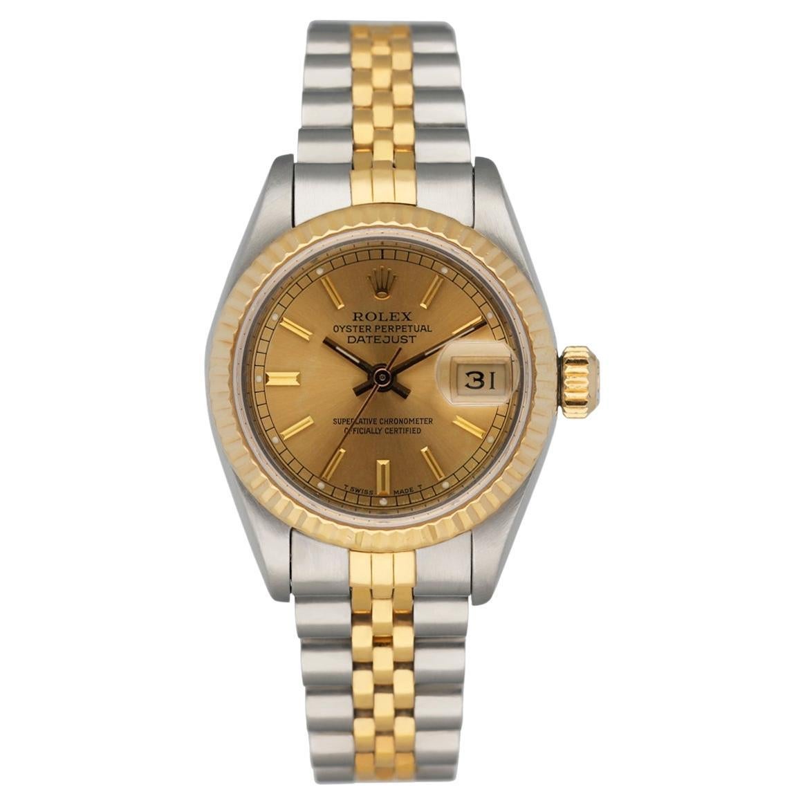 Rolex Datejust SS and 18k Gold Blue Jade Dial Jubilee Bracelet Watch ...