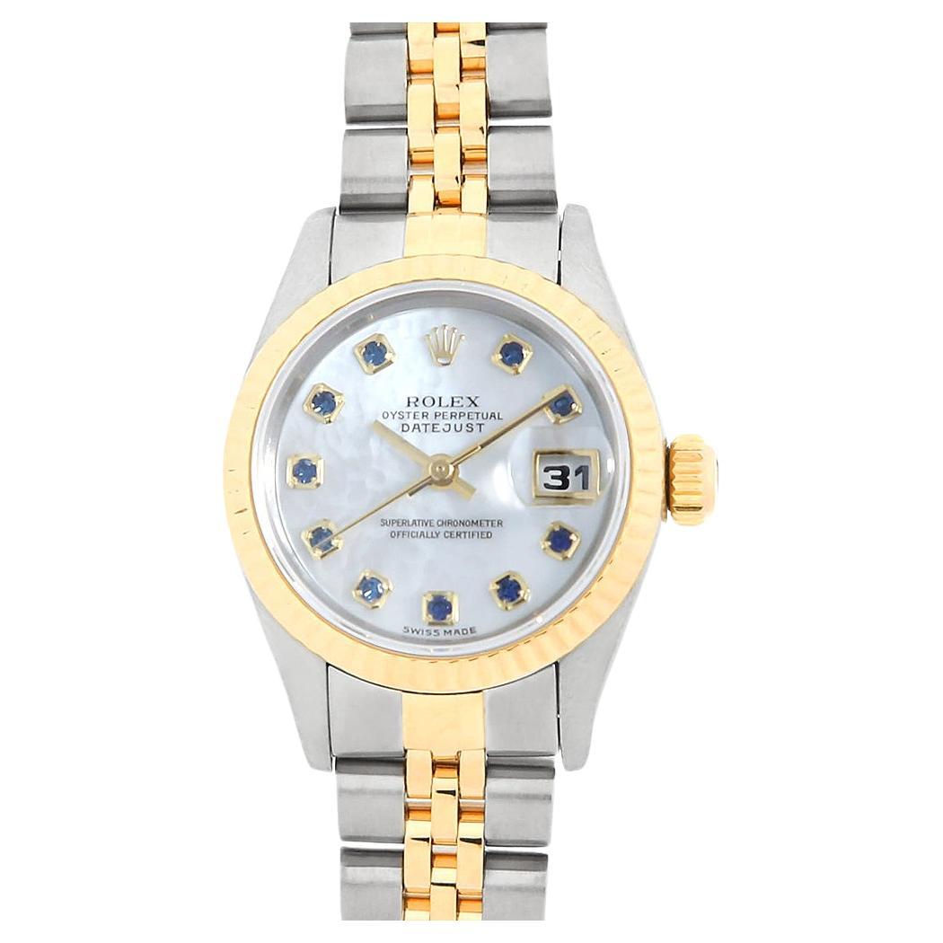 Rolex Datejust 79173NGS White Shell Used Ladies Watch with Sapphire ...