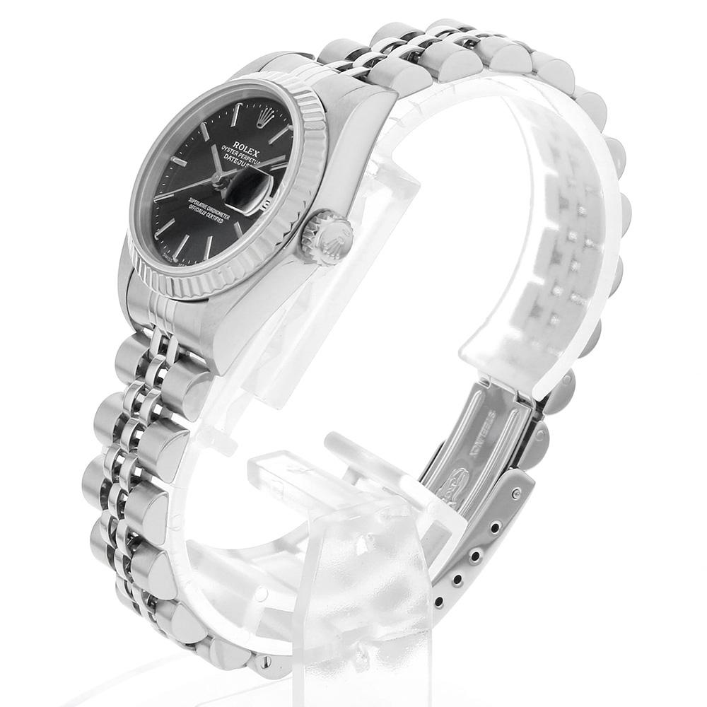 Rolex Datejust 79174 Ladies Used Watch - Black Bar Dial P No. - Elegant ...