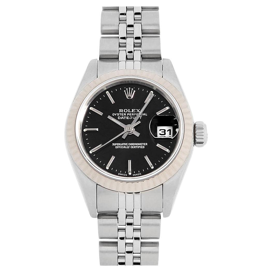 Rolex Datejust 79174 Ladies Used Watch - Black Bar Dial P No. - Elegant ...