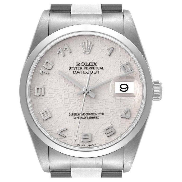 Rolex Datejust Anniversary Jubilee Dial Steel Mens Watch 16200 For Sale ...