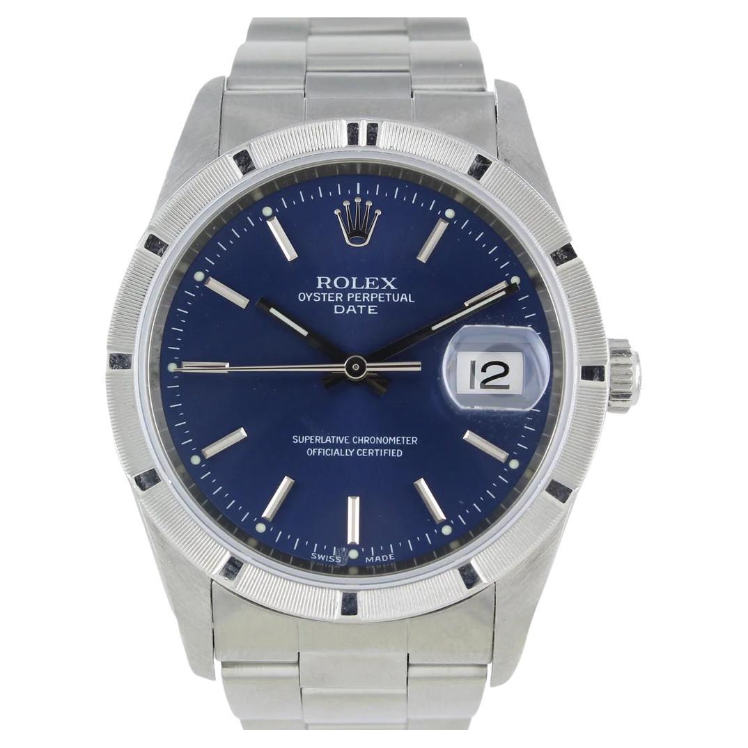 Rolex Stainless Steel Blue Buckley Dial Datejust Vintage Automatic ...