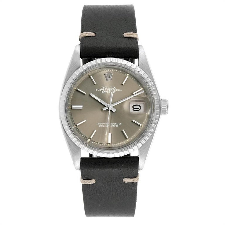 Rolex Datejust Bronze Dial Brown Leather Vintage Men's Watch 1603 at ...