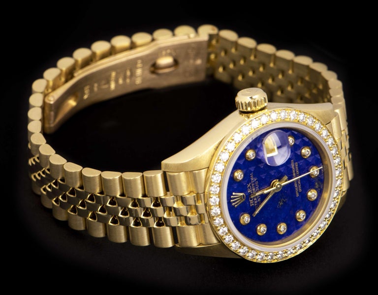 Rolex Datejust Gold Lapis Lazuli Pyramid Dial 69138 Automatic ...
