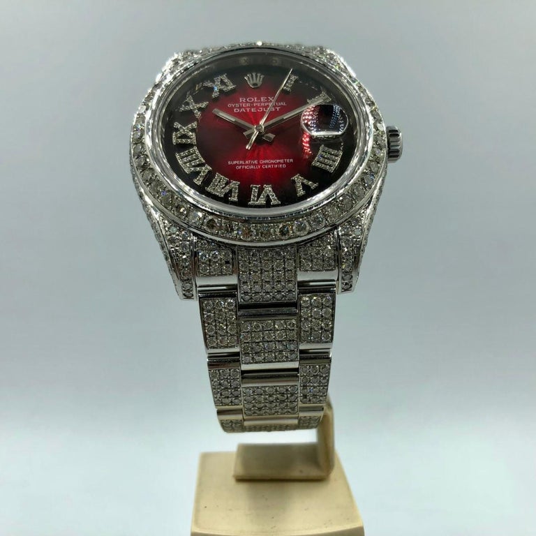 Rolex Datejust II 116300 Custom Red Cherry and Diamond Pave Full Set ...