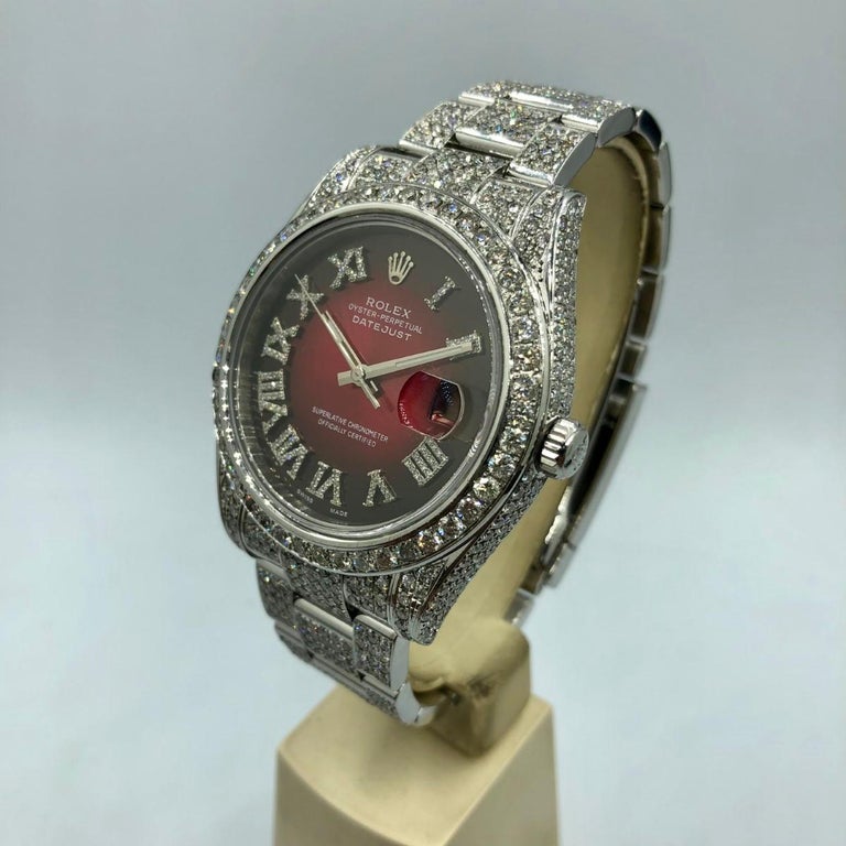 Rolex Datejust II 116300 Custom Red Cherry and Diamond Pave Full Set ...