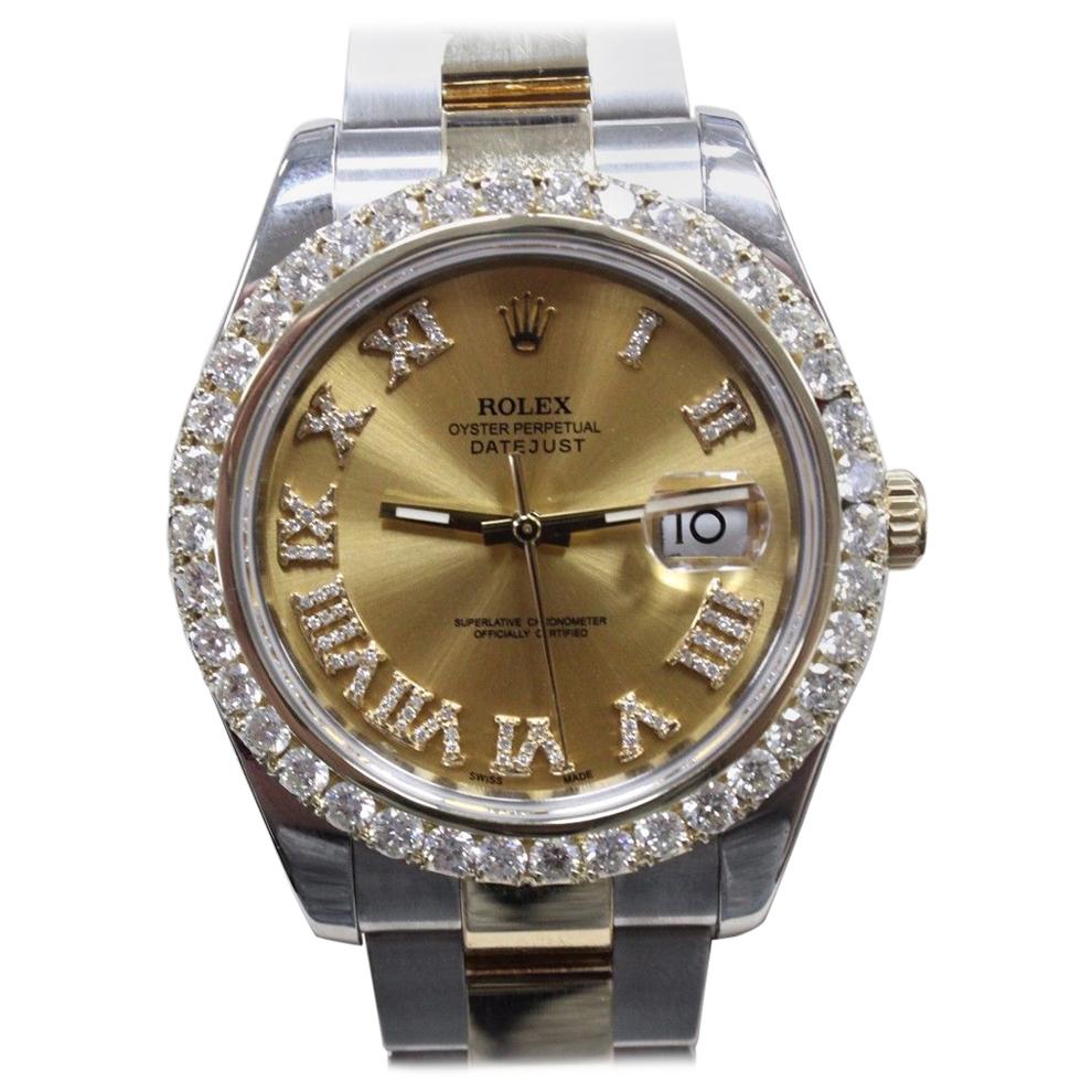 Rolex Datejust II 116333 Diamond Dial Diamond Bezel 18 Karat Gold and ...