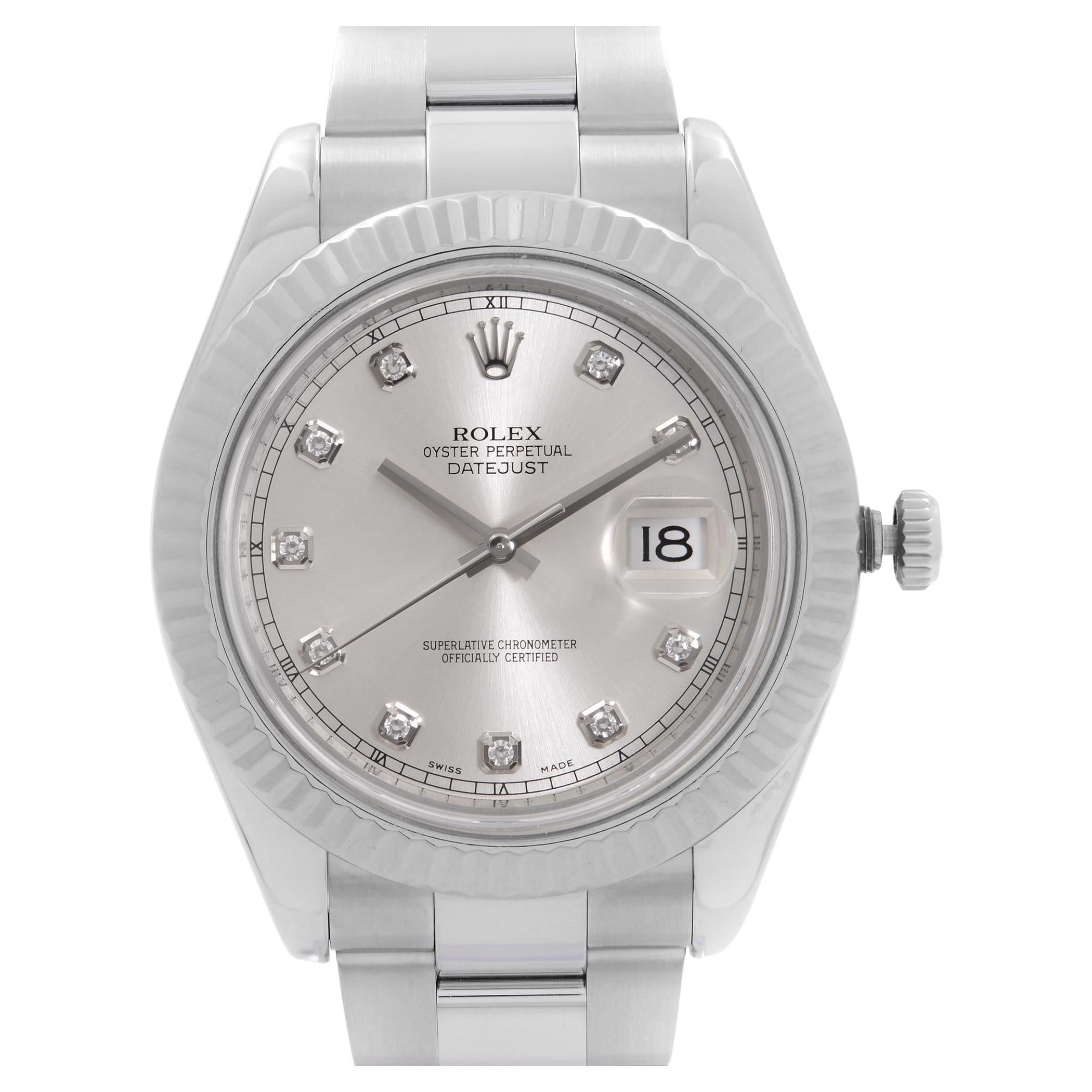Rolex Datejust II 116334 Custom Diamonds 20 Carat Arabic Steel ...