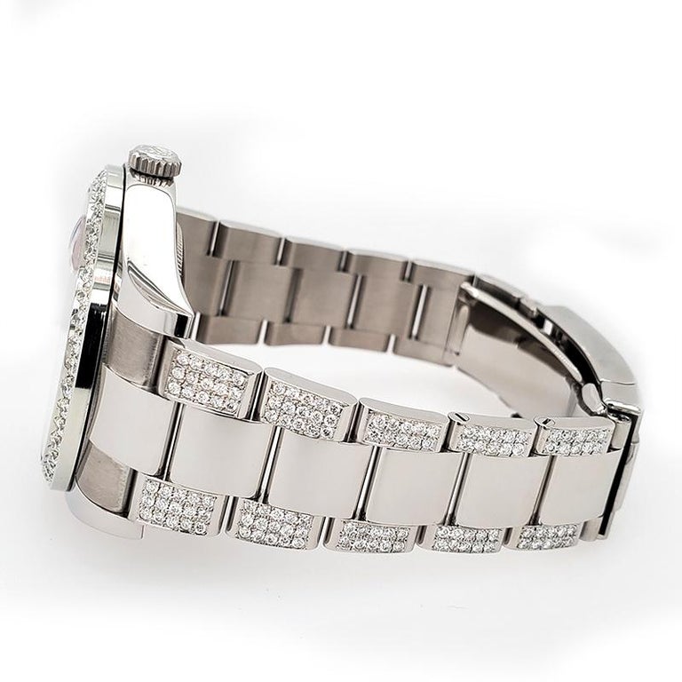 Rolex Datejust II 5ct Diamonds With Chocolate Baguette Dial Box Papers ...