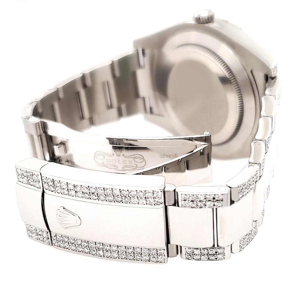 Rolex Datejust II 8.3ct Diamonds with Chocolate Baguette Dial Box ...