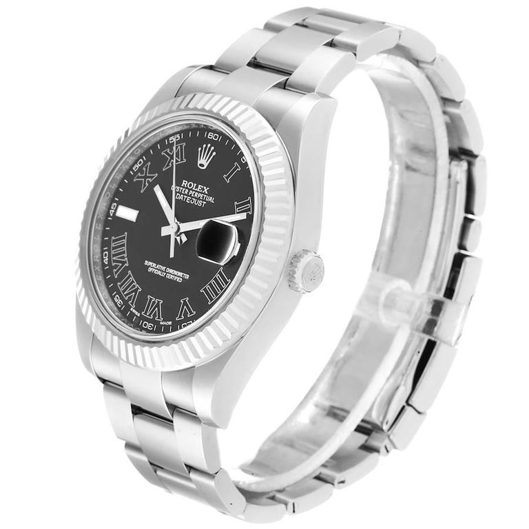 Rolex Datejust II Grey Dial Steel White Gold Mens Watch 116334 For Sale ...