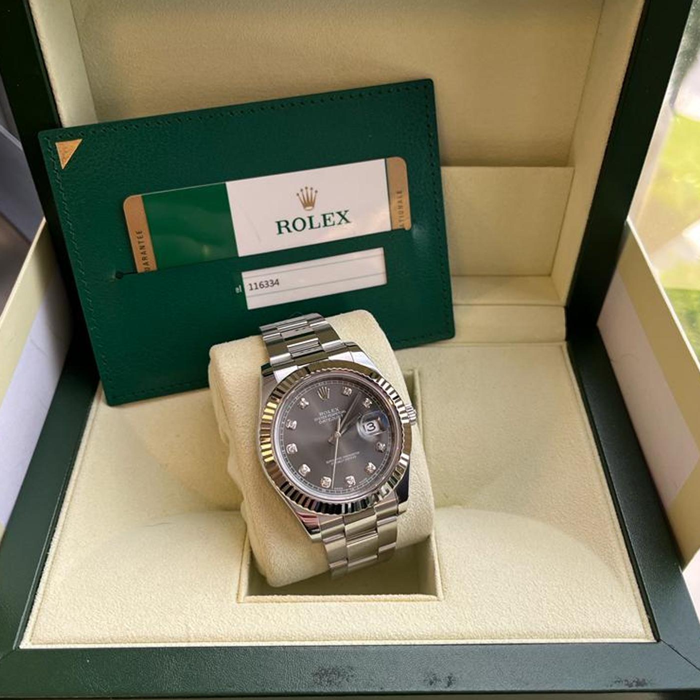 Rolex Datejust II Stainless Steel Diamond Dial Oster Band Watch 116334 ...