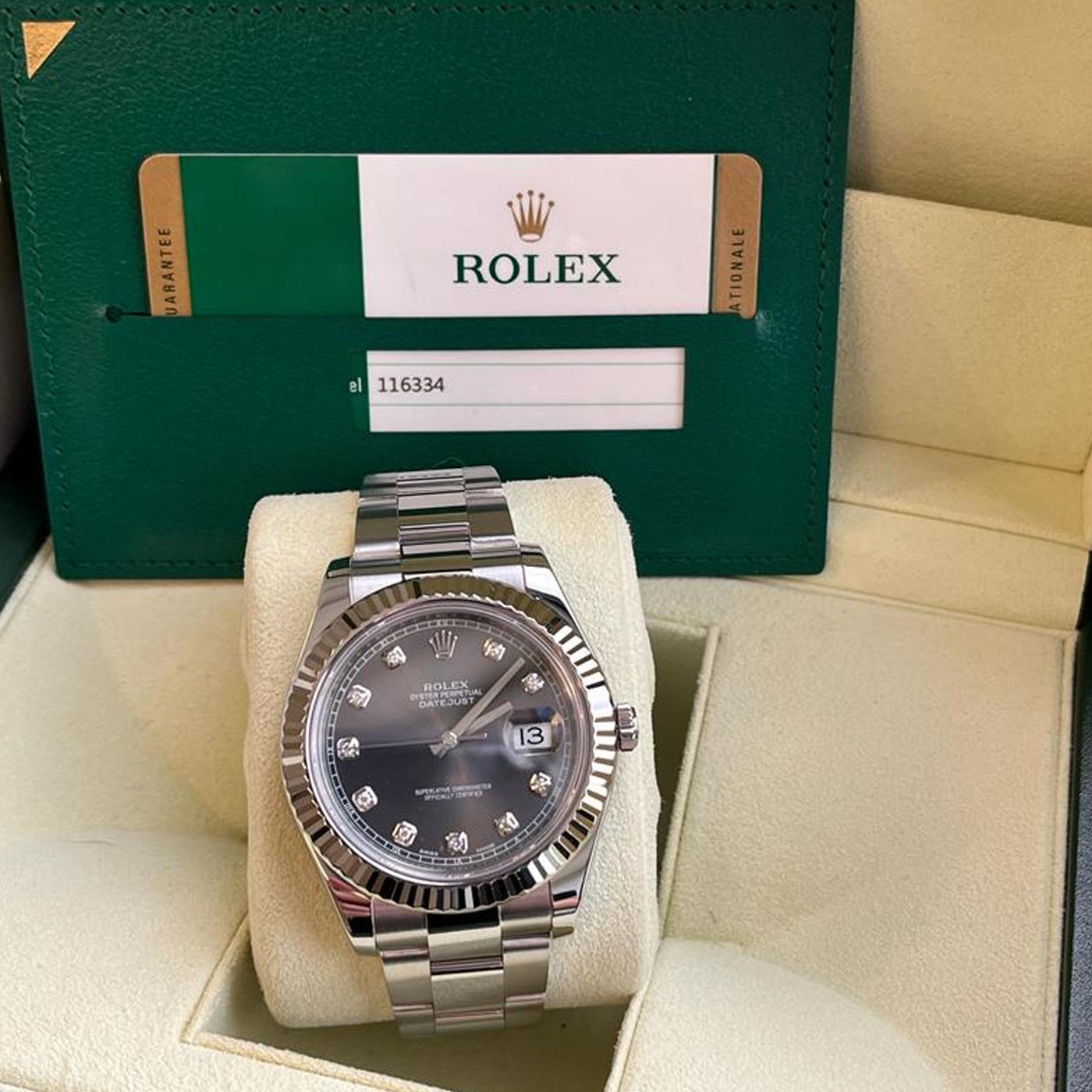 Rolex Datejust II Stainless Steel Diamond Dial Oster Band Watch 116334 ...
