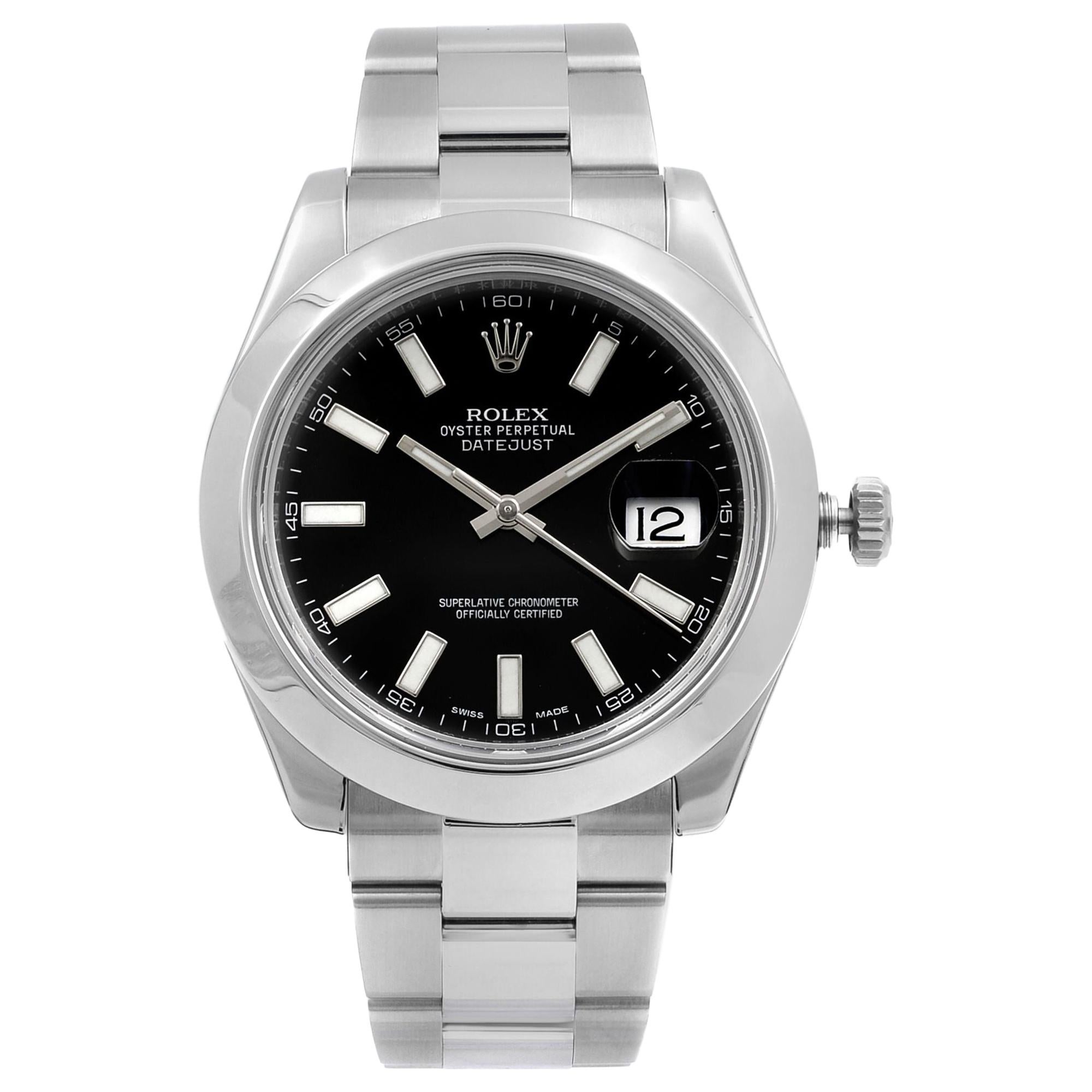 Mens Rolex Datejust Black Face - 3 For Sale on 1stDibs