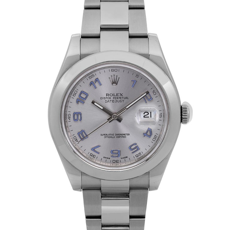 Rolex Datejust II Steel Silver Racing Dial Mens Automatic Watch 116300 ...