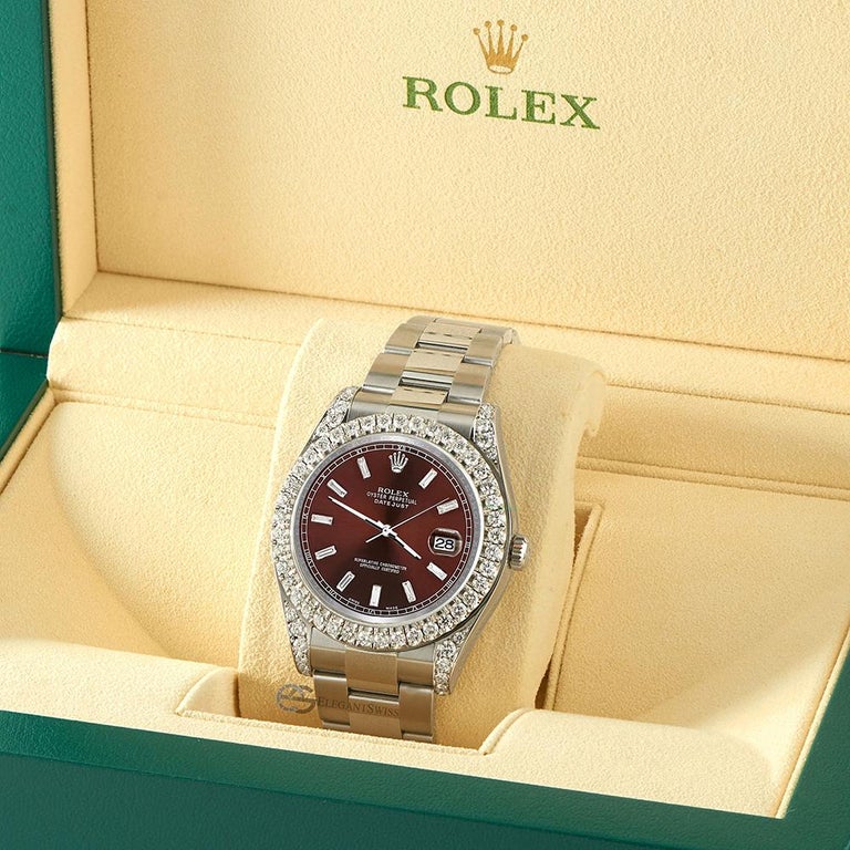 Rolex Datejust II Steel Watch 4.5 Carat Diamonds with Chocolate ...