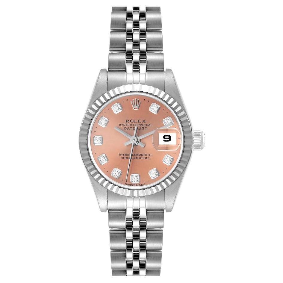 Rolex 79174 Datejust Stainless Steel Pink Salmon Diamond Dial Ladies ...