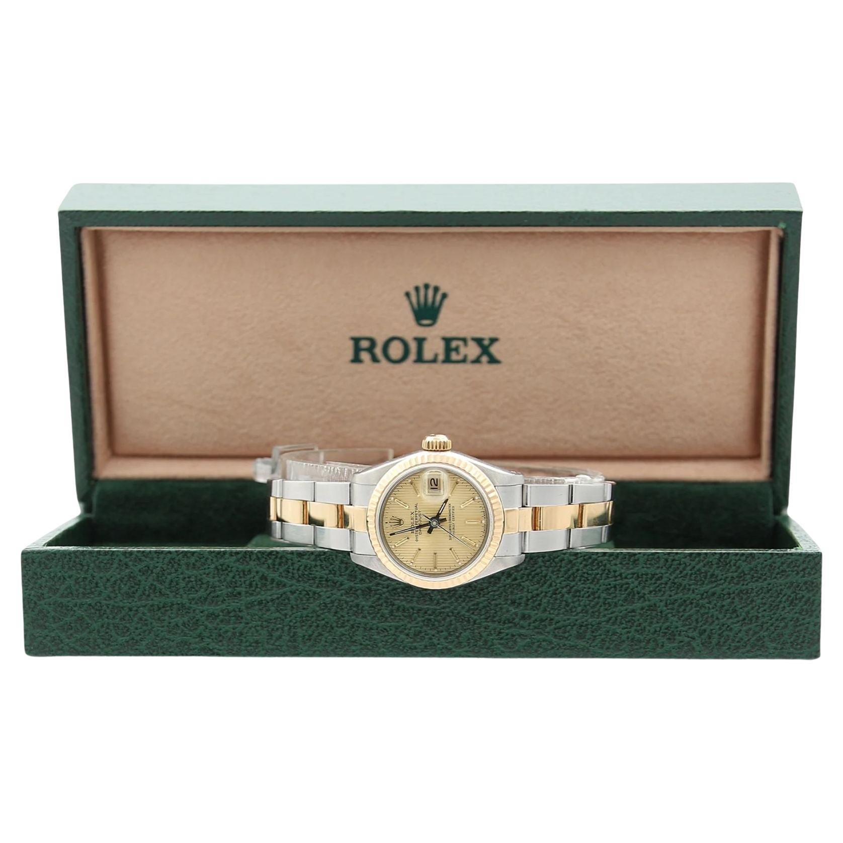 Rolex Datejust Lady 69173 Steel/Gold - Oyster Bracelet, Tapestry Dial ...