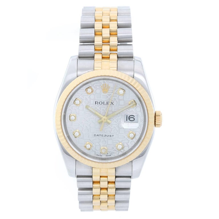Rolex Yellow Gold Stainless Steel Datejust Automatic Wristwatch Ref ...