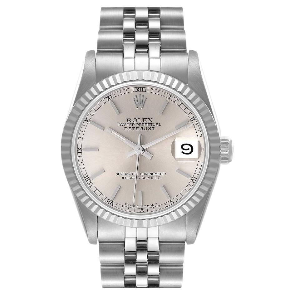 Rolex Datejust Midsize Steel White Gold White Dial Ladies Watch 78274 Box Papers For Sale at 1stDibs