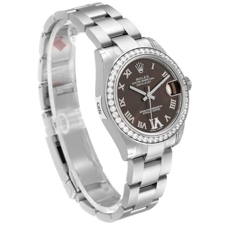 Rolex Datejust Midsize 31 Steel Diamond Ladies Watch 178384 Unworn For ...