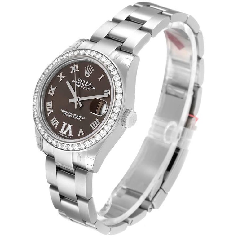 Rolex Datejust Midsize 31 Steel Diamond Ladies Watch 178384 Unworn For ...
