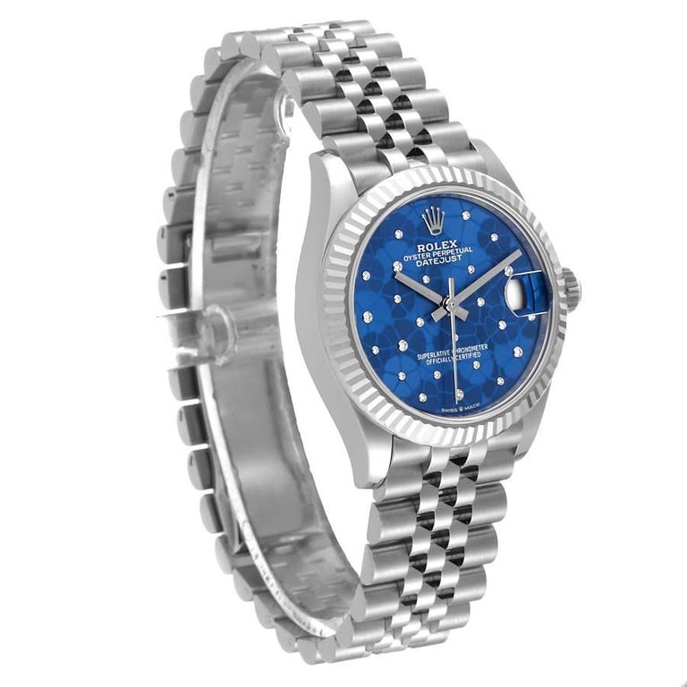 Rolex Datejust Midsize 31 Steel White Gold Blue Dial Watch 278274 ...