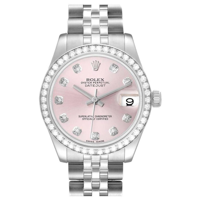 Rolex Datejust Steel White Gold Diamond Ladies Watch 178384 For Sale at ...