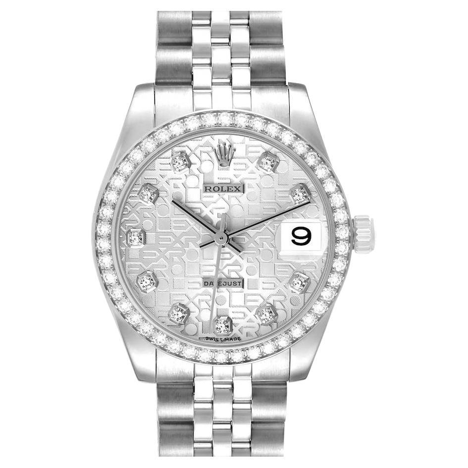 Rolex Datejust Midsize 31 Steel White Gold Diamond Ladies Watch 178384 ...