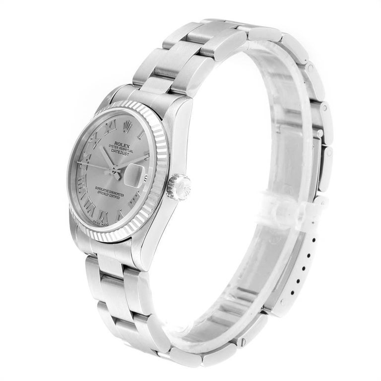 Rolex Datejust Midsize 31 Steel White Gold Silver Dial Ladies Watch ...